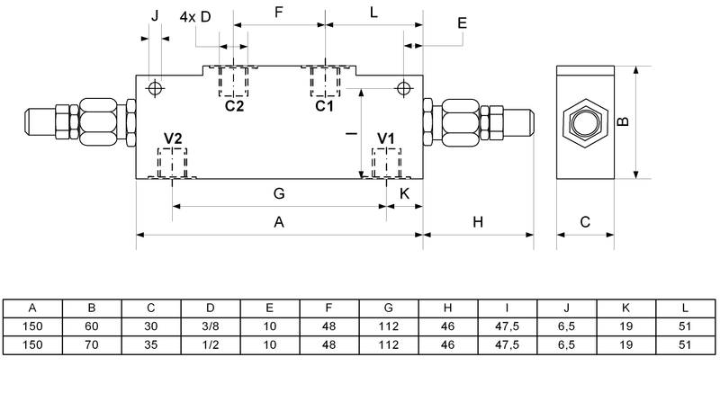 Lasthalteventil LHV-DO-IG 3/8" 40l/min | eShop by Schmitter Hydraulik GmbH
