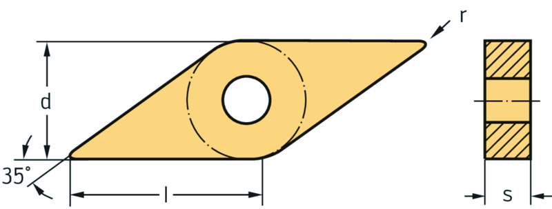 Wendeschneidplatte Drehen – Rhombisch negativ 35° VNGG160401-MS3 WSM01 ...