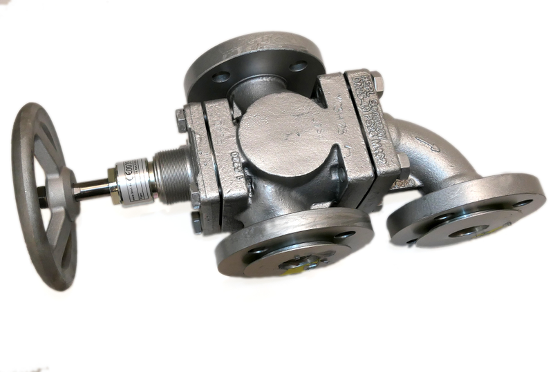 3-Wege-Wechselventil mit Handrad T25V-CO2 DN25 PN25 kvs.:14,6m3/h 1. ...